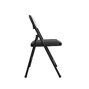 COSCO SmartFold Vinyl Folding Chair, 4-Pack, Black