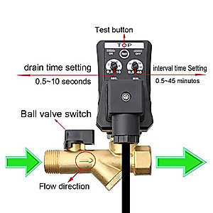 Ac110v Automatic Timed Condensate Drain Valve for Compressed with Power Cable