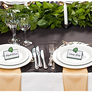 Gift Boutique 100 Pack Palm Leaf Place Cards Floral Green Leaves Seating Name Card Wedding Party Table Setting Tropical Folded Greenery Tent Cards