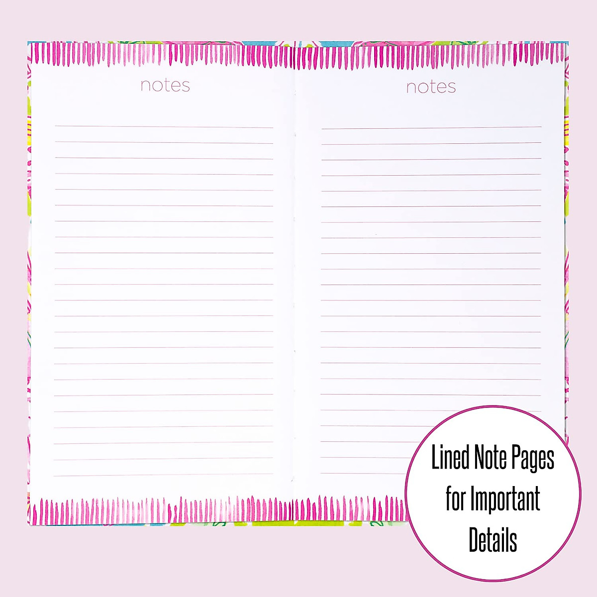 Lilly Pulitzer On The Go Agenda Set, Undated Monthly Pocket Planner with Black Ink Pen, 12 Month Annual Organizer with Notes Pages, Monthly Calendars, and Yearly Overviews, Golden Hour