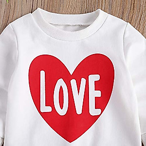 Infant Toddler Baby Girls Love Printed Pullover Sweatshirt Long Sleeve Casual Sweater Top Valentine's Day Clothes (Love Printed, 1-2T)