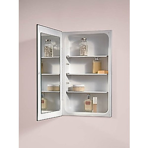 Jensen 1035P24WH Cove Frameless Medicine Cabinet with Polished Mirror, 16-Inch by 26-Inch, White