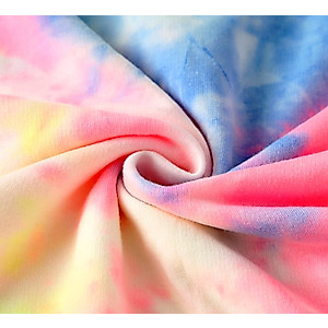 Julerwoo Toddler Cotton Tie Dye Sweatshirts Girls' Pink Pullover Sweatshirts Hoodie(3T, Pink Tiedye)