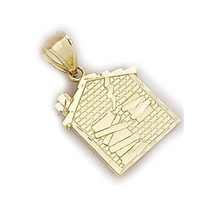 AMZ Jewelry 10K Yellow Gold Trap House Pendant Gold Pendant Hip Hop 1.1 inch x 0.7 inch