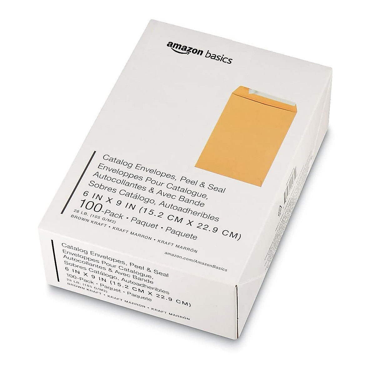 Amazon Basics Catalog Mailing Envelopes, Peel & Seal, 6x9 Inch, Brown Kraft, 100-Pack