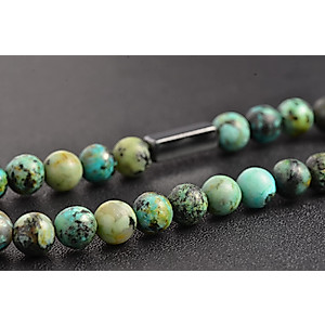 YJJelt Healing Crystal for Women Men 6mm Natural African Turquoise Stone Beads Stretch Bracelets Beaded Bracelets Bracelet for Women Men Jewelry Gifts