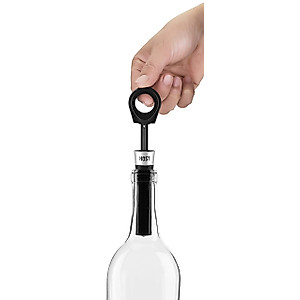 HOST Vacuum Stopper, Vacuum Seal Wine Stopper, Wine Preservation Accessories, BPA-Free Plastic and Silicone, Black, Set of 1