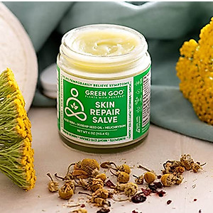 Green Goo Skin Repair Healing Salve, Natural Body & Face Moisturizer with Aloe Vera, Improves Skin's Appearance, Great for Scarring & Wrinkles, 4 Oz
