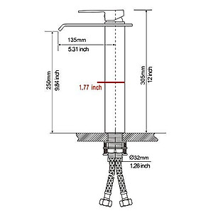 VESLA HOME Modern Single Handle Brushed Nickel Vessel Sink Faucet,Tall Wide Spout Waterfall Bathroom Faucet One Hole Above Counter Vanity Lavatory Sink Vessel Faucet