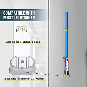 Lenink Clear Lightsaber Wall Mount, 1Pack Lightsaber Holder Rack Compatible with Galaxy’s Edge Lightsabers, Darth Revan Lightsaber, Darth Vader Sabers and Most Lightsaber