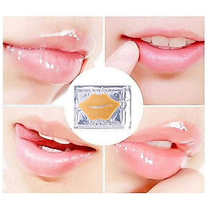 24K Golden Crystal Lip Masks 30 Pieces Hydrating Lip Plumper Mask Collagen Nourishing Lip Care Gel Pads Remove Dead Skin Anti Chapped & Anti-Aging Lip Patches