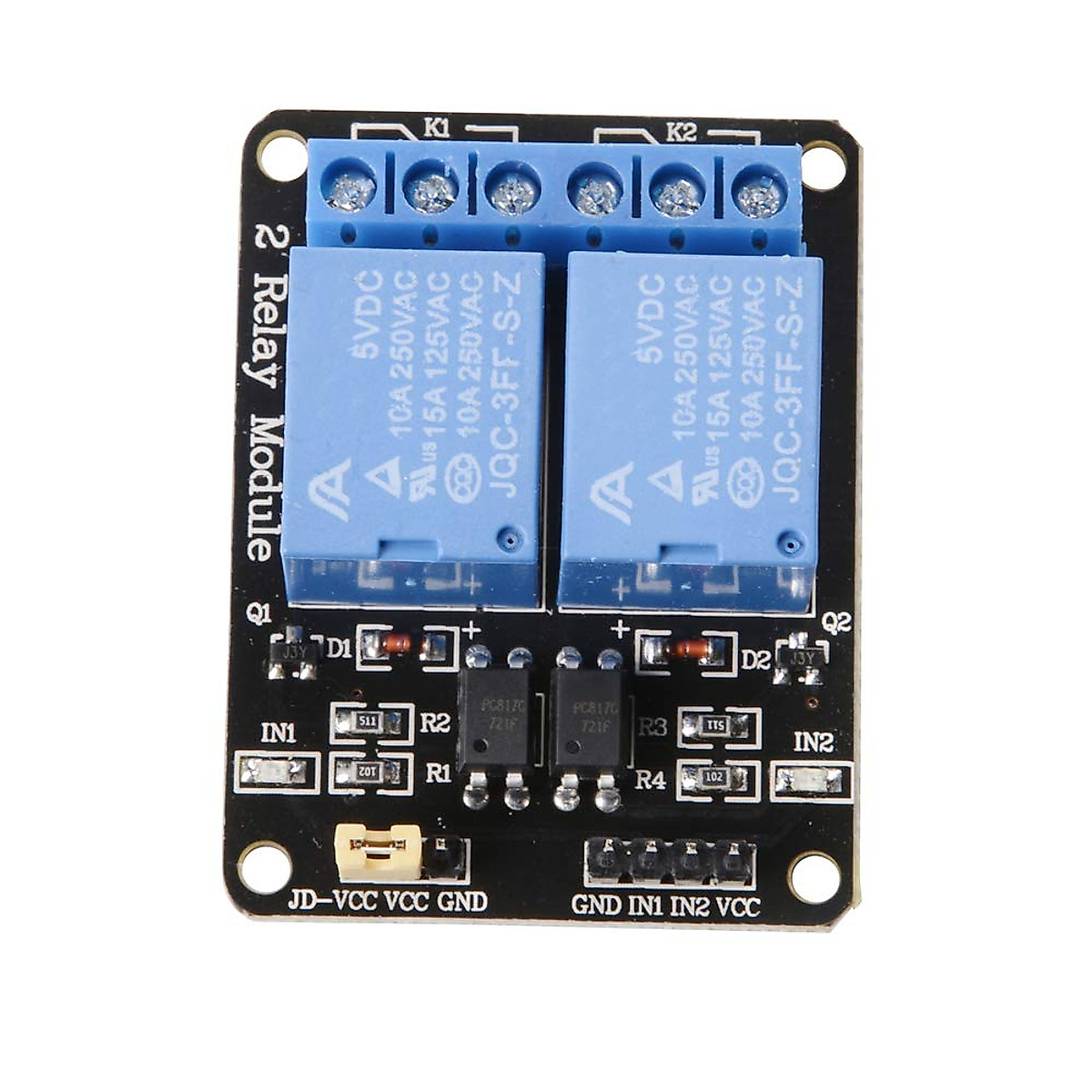 Qunqi 5V 2 Channel 5V Relay Module with Optocoupler Low Level Trigger Expansion Board Compatible with R3 MEGA 2560 1280 DSP ARM PIC AVR STM32 Raspberry Pi (2channel-4pc)