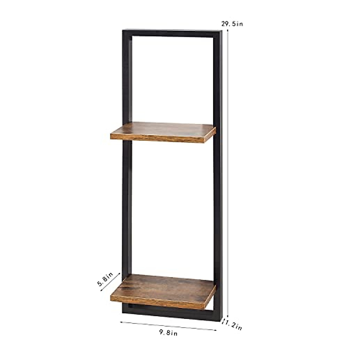 ROSE BLOOM Floating Shelves Wall Mounted Hanging Display Shelf, Wood Wall Shelf with Invisible Brackets for Home Decor, Pack of 1(2 Boards)