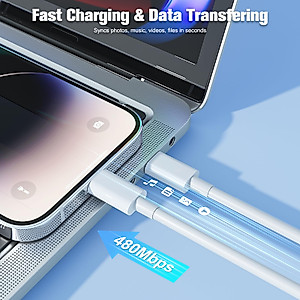 iPhone Charger [Apple MFi Certified] 20W PD USB C Charger Block with USB C Lightning Cable 6FT Compatible with iPhone 14/13/12/11/Pro/Pro Max/XS/Max/XR/, iPad, AirPods (2+2 Pack)