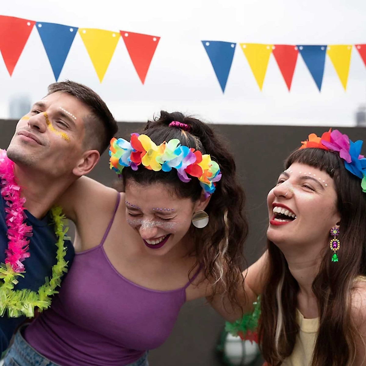 Mardi Gras Earrings for Women, Rhinestone Mardi Gras Accessory, Purple Green Gold Crystal Earrings Fat Tuesday Carnival Parade Party Jewelry Gifts (Style B)
