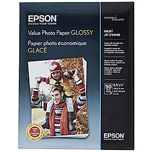 Epson Value Photo Paper Glossy, Letter, 50 Sheets (S400031)