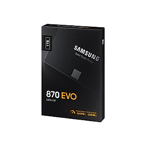 SAMSUNG SSD 870 EVO, 1 TB, Form Factor 2.5”, Intelligent Turbo Write, Magician 6 Software, Black (Internal SSD)