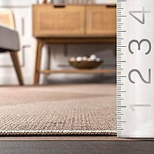 nuLOOM Simple Diamond Easy-Jute Machine Washable Area Rug, 5' x 8', Natural