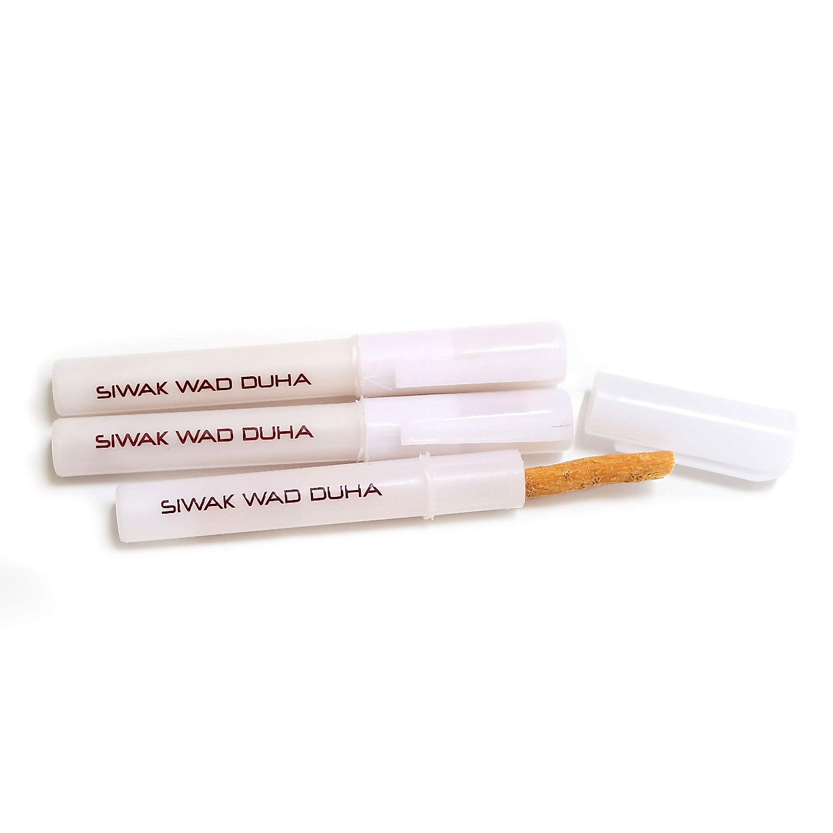 MISWAK Tooth Stick 100% Natural Teeth Whitener- Lightweight Wood Brush for Healthy Gums & Teeth (Pack of 3 Sticks with Holder)