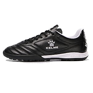 KELME Men's Soccer Shoes Arch Support Cleats Professional Futsal Sneaker Breathable Athletic Football Boots for Outdoor Indoor TF Black 10.5