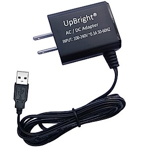 UpBright 5V AC/DC Adapter Compatible with LE Lighting Ever Lantern Rechargeable LED Searchlight Camping Lamp Detachable Flashlight 3300012 3300012-DW 3300006 3300019 5VDC Power Supply Battery Charger