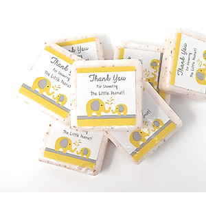 Botanical Bars 12 Yellow and Grey Elephant Thank You Soap Favors - 1.5oz Soap Favors - Gender Neutral Baby Shower Favors - Elephant Baby Shower Favors