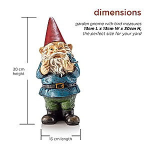 Garden Gnome Holding Bird