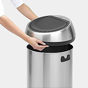 Brabantia Touch Trash Can 16 gallon/60 liter - Matte Steel Fingerprint-Proof, 484506
