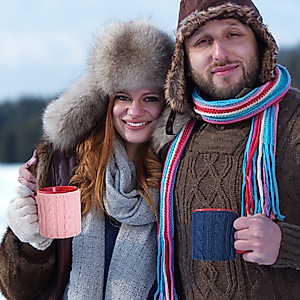 8 Pcs Coffee Mug Sweater Cozy Sleeve Mug Reusable Knitted Cozy Crochet Coffee Sleeves Cup Tea Cozy Handmade Tableware Coffee and Tea Mug Warmer for Women Men(Multi Color, 8 Pcs)