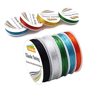 EuTengHao 10 Packs Crystal String 0.8mm Elastic String Elastic Cord Stretchy Bracelet String Bead Cord for Bracelet, Beading Jewelry Making（10 Colors, 150m）