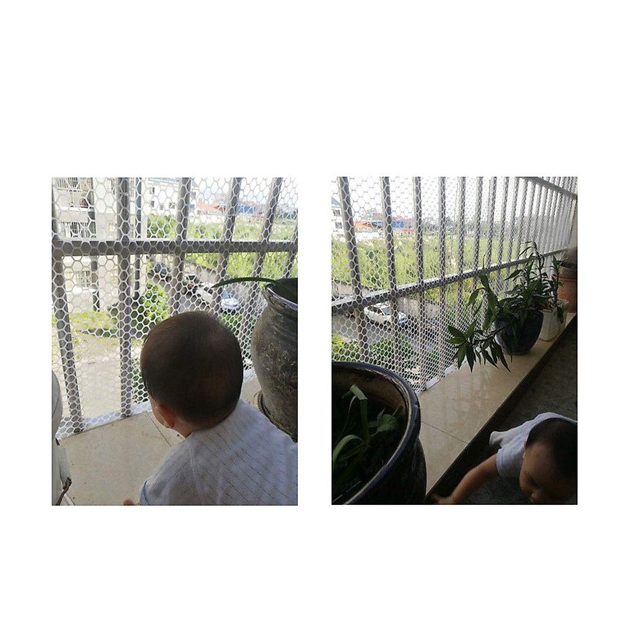 MAGFYLY Chicken Wire Mesh Child Safety net, Staircase Balcony Anti-Fall net, Plastic Fence net, breeding net, Lawn Protection net, White, 1x4m (Color : Mesh0.8mm, Size : 19m)