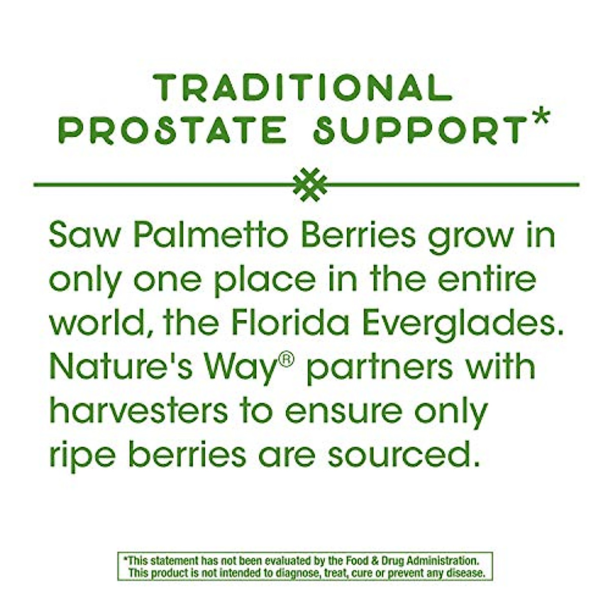 Nature's Way Saw Palmetto Berries; 585 mg; Non-GMO Project Verified; TRU-ID Certified; 180 Vcaps