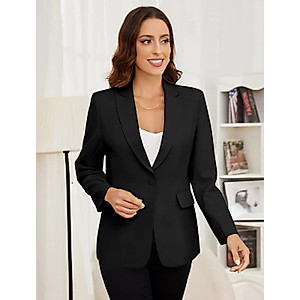 SIOKUY Women's Blazer, Stylish Blazer Jackets for Women, Perfect for Casual & Business Wear, Long Sleeve Blazers for Women (Black, M)