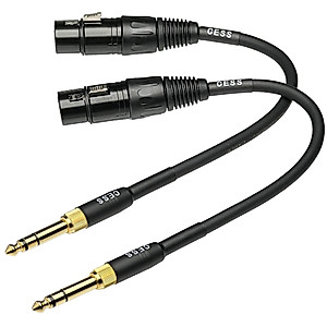 CNCESS CESS-210 XLR to 3.5mm TRS Adapter Cable with 3.5mm to 6.35mm (1/4”) Converter, Female to Male, Compatible with Microphone, Active Speakers, Stage, DJ, Studio Audio Console, 2 Sets