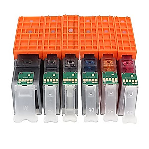 Fafeicy 6pcs Printing Cartridges, Ink Cartridges Replacement Accessory Part for PIXMA MG5460 MG5560 MG5660 MG6360 MG6460 MG6660 (BK BK C M Y GY 6 Colors)