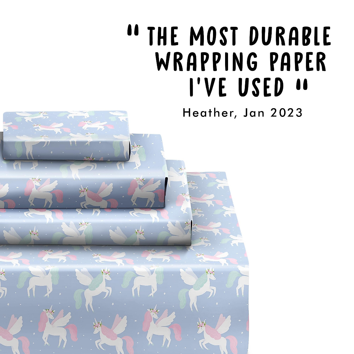 CENTRAL 23 Unicorn Wrapping Paper (x6) Sheets - Blue and Pink - Gift Wrap - Birthday Wrap for Girls Kids Women - Recyclable and Made in UK