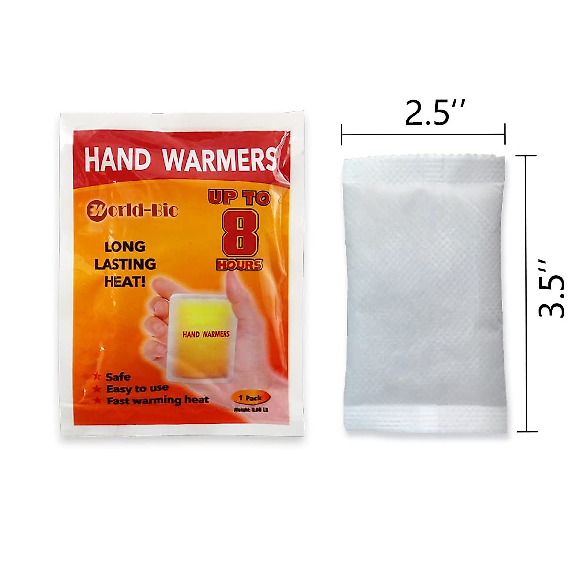 Hand Warmers Disposable, Instant for Skiing, Winter Hunting - Hot Pocket Warmer 20 Individual Count Long Lasting Safe Natural Odorless Air Activated Up to 8 Hours of Heat, white