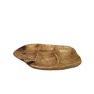 Greener Valley Handcrafted Root Wood Divided Platter (Medium - 3 sections - 15-16")