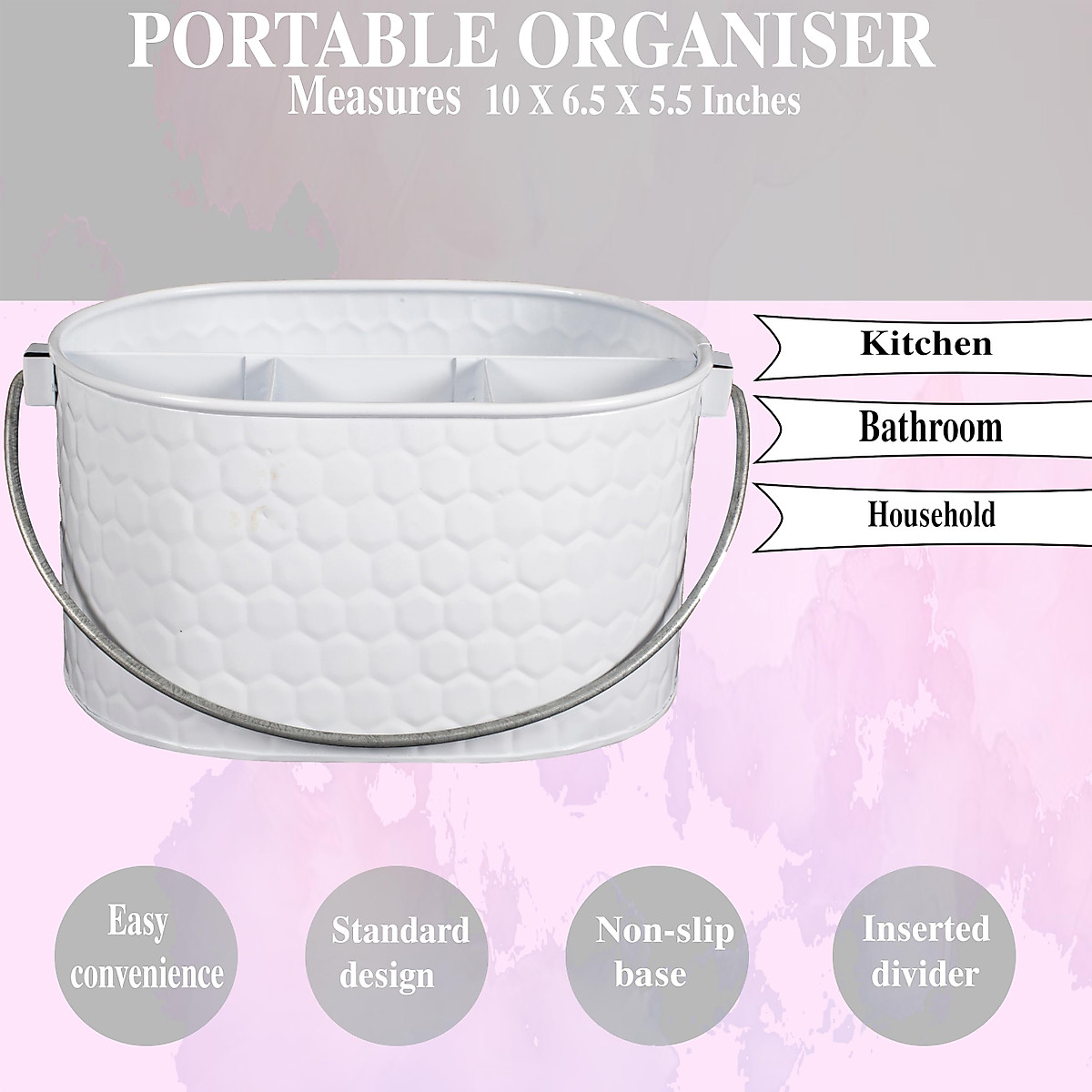 CLEENTABLE utensil caddy for parties, utensil caddy for countertop, kitchen utensil caddy, plate and utensil caddy - picnic utensil caddy, kitchen utensil caddy for countertop - 10 Inches (Grey)