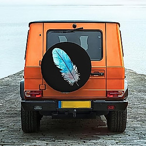 Blue Birds Feathers Painting,Funny Tire Cover Universal Fit Spare Tire Protector for Truck SUV Trailer Camper Rv