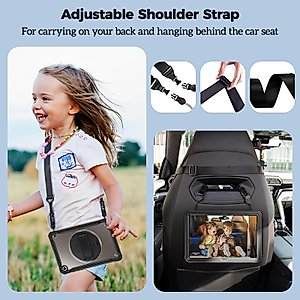 ProCase Galaxy Tab A8 Case 10.5 Inch 2022 (SM-X200/X205/X207), Rugged Heavy Duty Shockproof Case with Hand Strap Rotating Kickstand Protective Cover Case for 10.5" Galaxy Tab A8 2022–Black