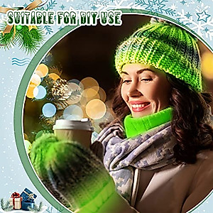 5 Rolls Glow in The Dark Yarn Luminous Crochet Yarn for Halloween Crocheting DIY Knitting Glow Fingering Weight Yarn for Arts Crafts Sewing Thread Party Supplies, 54.7 yd Per Roll (Classic Color)