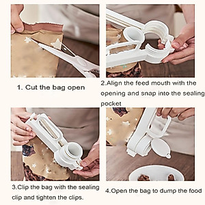 2PCS Food Bag Clips with Pour Spout Food Bag Clip with Pour Spout Bag Spout Clip Suitable for Flour, Snack Bags Clips for Kitchen Bag Sealing Clip with Pour Spout Bag Clips for Food Storage (2PCS)