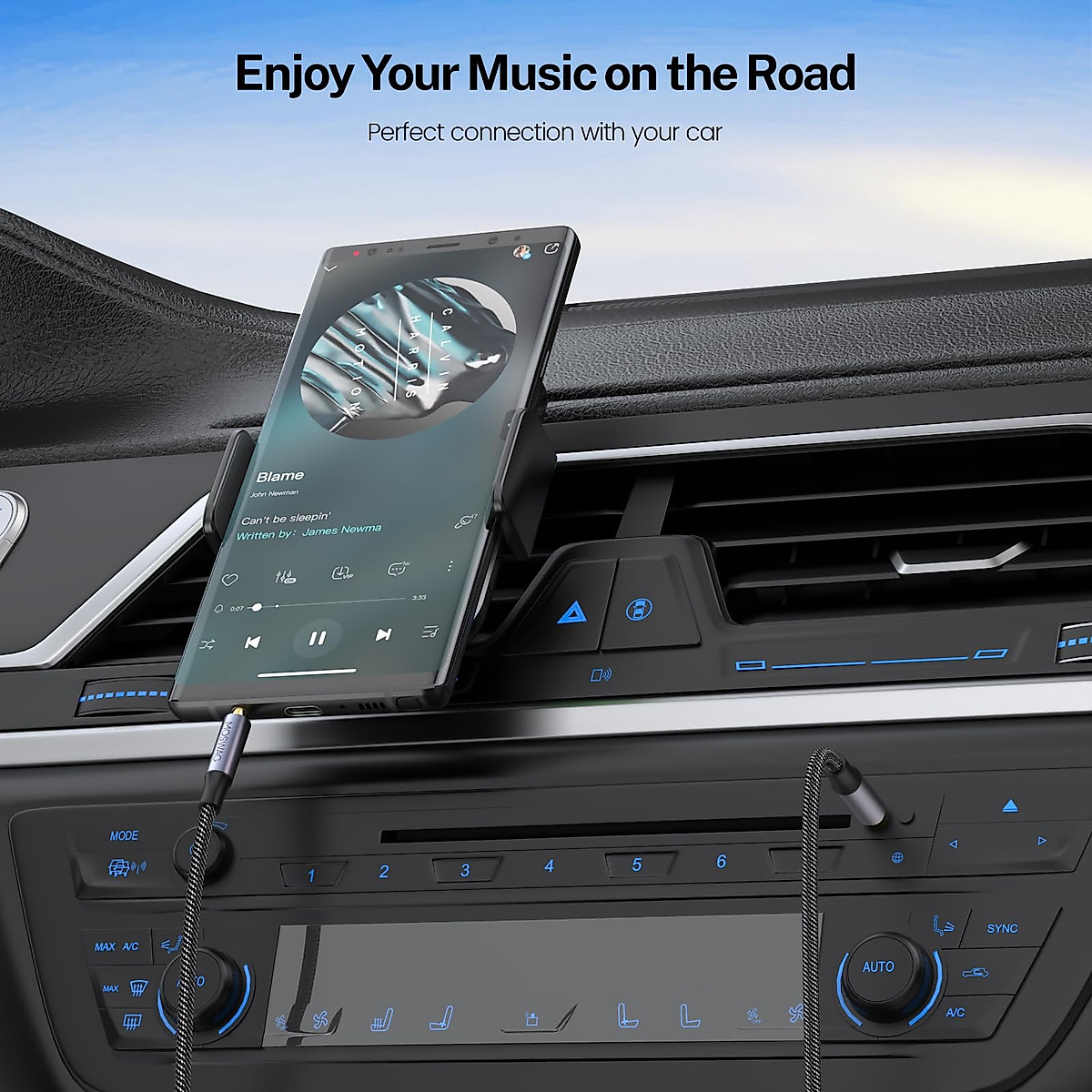 MOSWAG 3.28FT/1Meter 3.5mm Aux Cord to 3.5mm Audio Aux Jack Cable Male to Male Aux Cable Nylon Braided Stereo Jack Cord for Phones,Headphones,Speakers,Tablets,PCs,Music Players and More