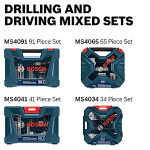 BOSCH MS4091 91-Piece Drilling and Driving Mixed Set with Included Case for Applications in Wood, Metal, Masonry