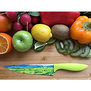 Golden Coast Cutlery Colored Kitchen Chef Knife Set - Beautifully Designed Razor-Sharp Large and Small Cooking Knives with Non-Stick Surface Finish and Gift Box