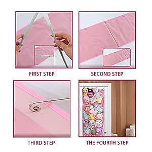 Armorfish Stuffed Animal Storage, Over The Door Organizer Storage for Closet, Baby, Plush Toy, Stuffed Animal Holder with 4 Large Pockets,Hanging Door Organizer (Black)