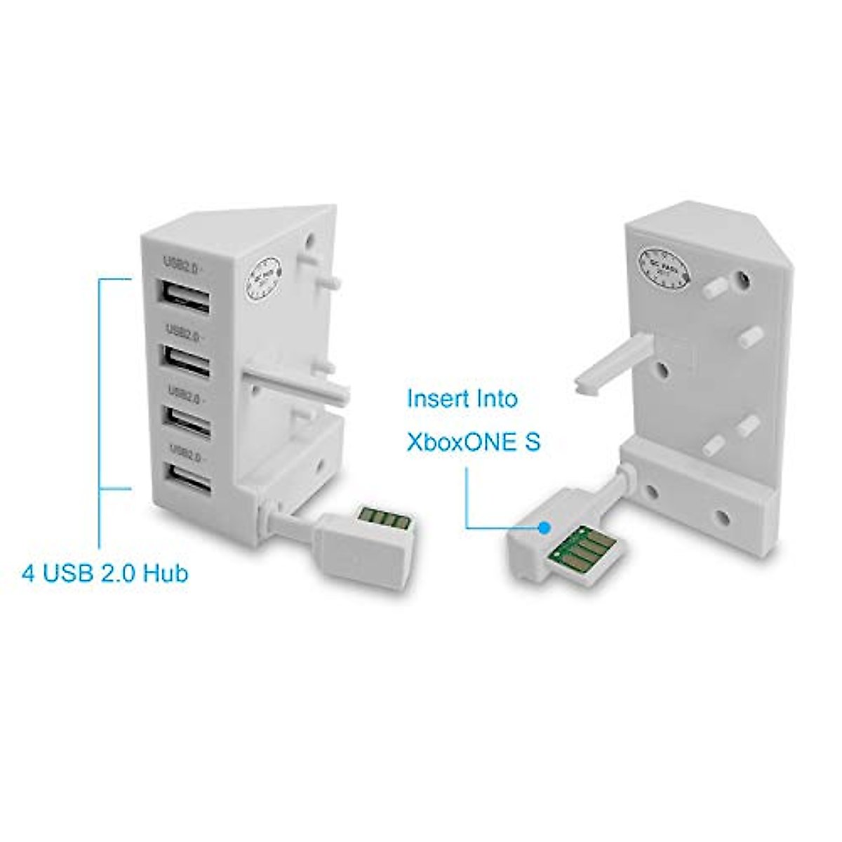 OSTENT USB Hub 2.0 4 Port Splitter Expansion Adapter for Microsoft Xbox One S Console