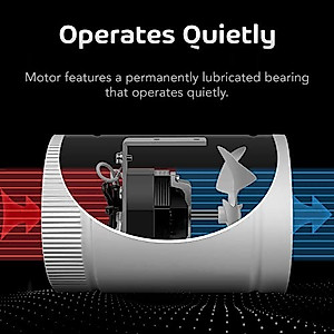 iPower Silent 4 inch Booster Fan 90CFM Inline Blower with 4. 9' Grounded Power Cord, 8 Feet Non-Insulated Flex Air Aluminum Ducting Vent Hose, Quite for Kitchen Bathroom Grow Tent