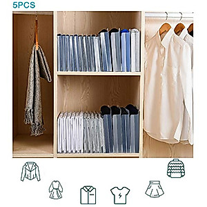 Multipurpose Clothes Folding Board, Shirt Sweater Coat Trousers Clothing Organizer Wardrobe Quick Storage Board, 2-Size Durable Plastic Home Flipfold Laundry Folder Board 5-Pack (S)